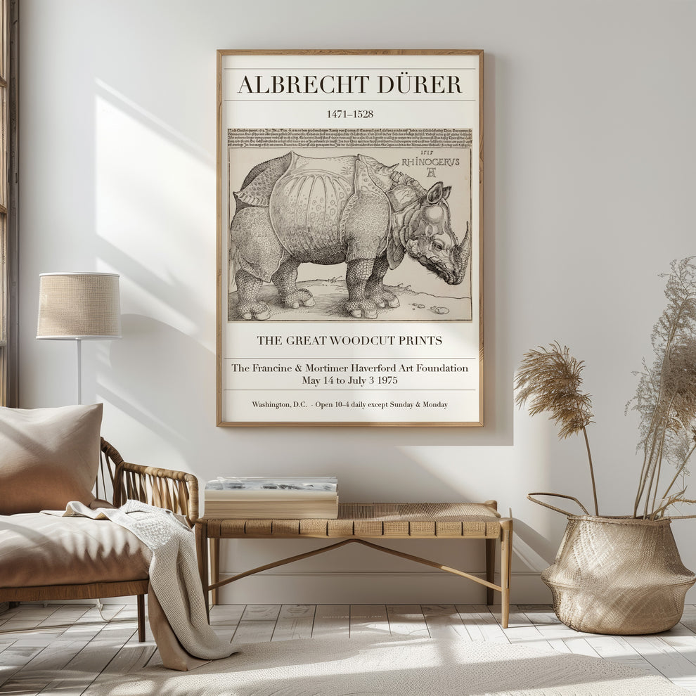 Albrecht Dürer 'The Rhinoceros' 1515 - Iconic Woodcut Wall Art Print ...