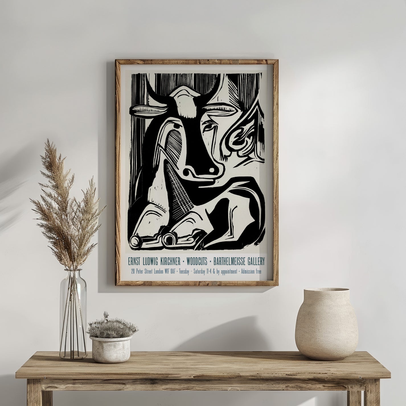 Ernst Ludwig Kirchner Exhibition Poster, The Large Cow Lying Down | Art ...