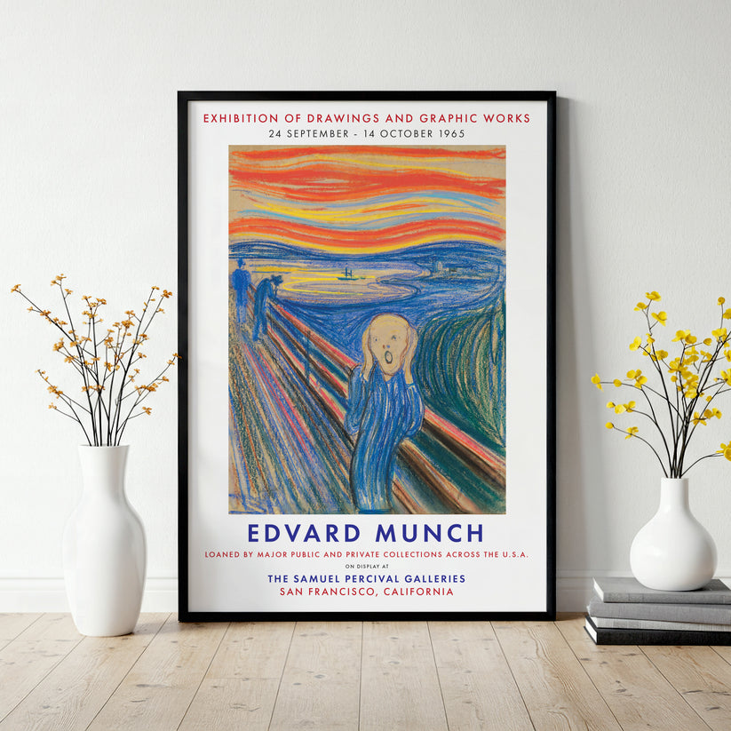 Edvard Munch 'The Scream' Drawing Exhibition Poster | Art Poster ...