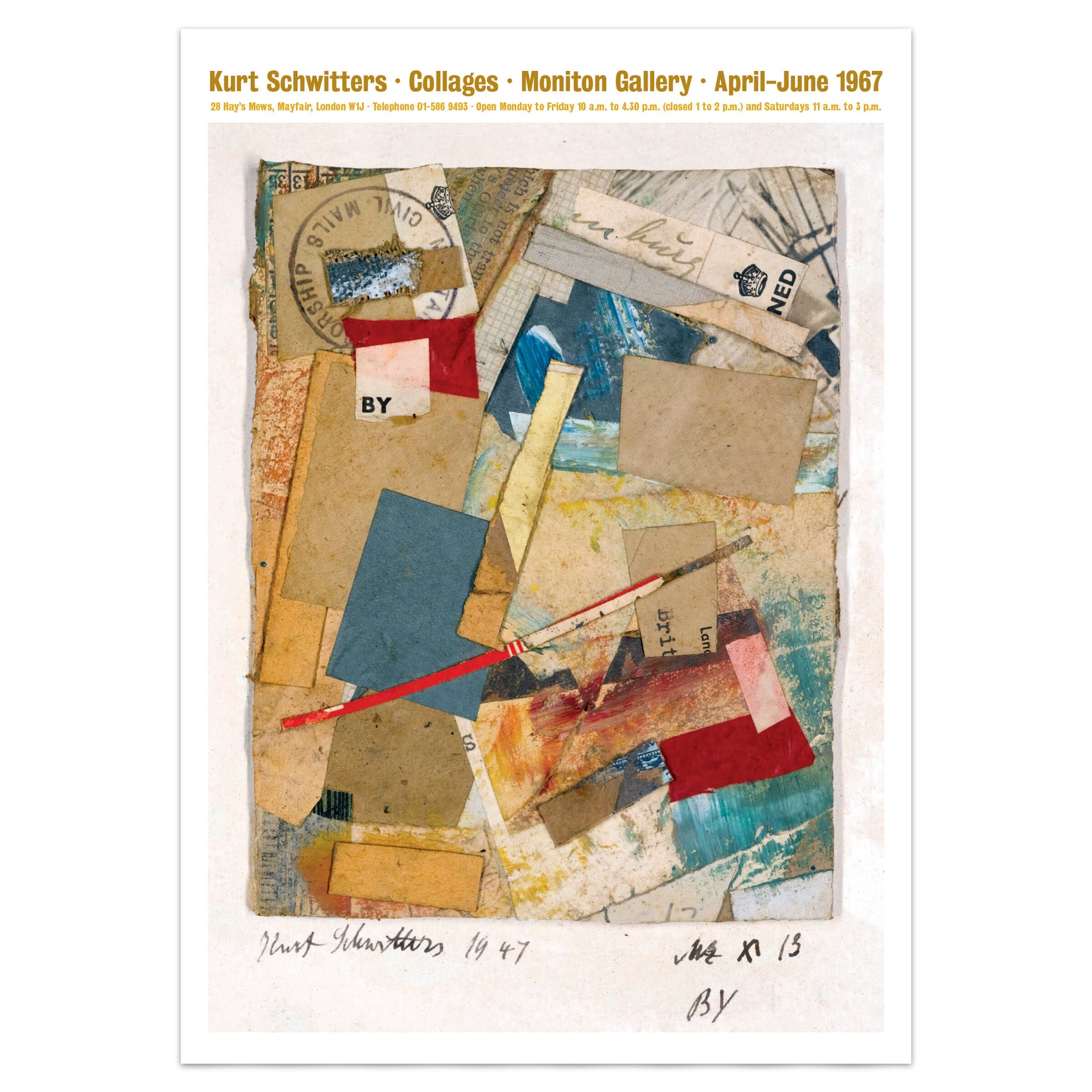 Kurt Schwitters Collage Exhibition Poster | Art Poster Archive ...