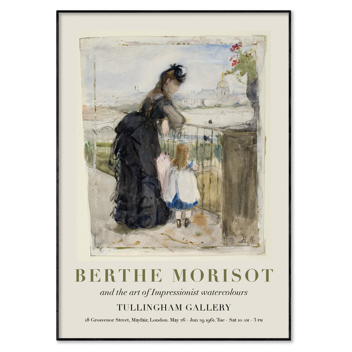 Berthe Morisot Watercolour Exhibition Poster | Art Poster Archive ...